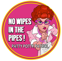 Patty Potty - No Wipes in the Pipes - Trash em dont flush em